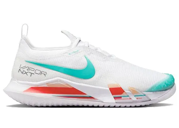 Nike Court React Vapor Nxt Hc - White Habanero/red Pomegranate/washed Teal