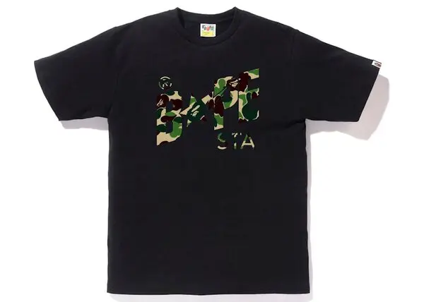 BAPE Abc Camo Sta Logo Tee Shirt - Black Green