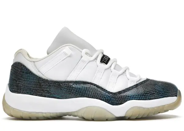 JORDAN Low Snakeskin Sneakers - White/black/navy Blue