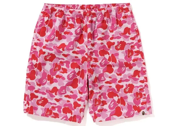 BAPE Abc Camo Beach Shorts - Pink