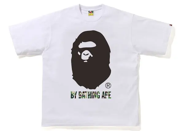 BAPE Abc Camo Bathing Ape Relaxed Fit Tee Shirt - White/green
