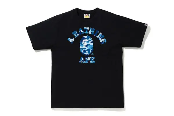 BAPE Abc Camo College Tee Shirt - Black/blue