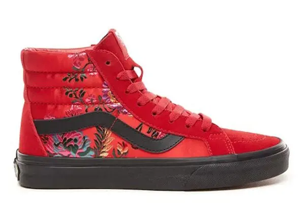 VANS Sk8-hi Festival Satinin Sneakers - Red/black