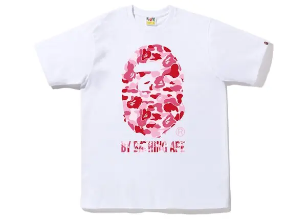 BAPE Abc Camo Bathing Ape Tee Shirt - White/pink