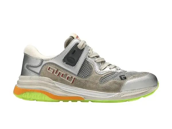 Gucci Ultrapace Metallic Sneakers - Silver/green/orange