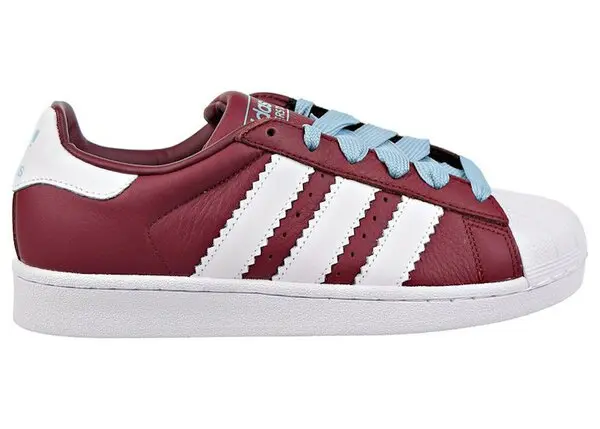 Adidas Superstar Lace Up Sneakers - Collegiate Burgundy/cloud White/ash Grey