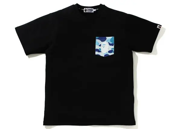 BAPE Abc Camo Pocket Tee Shirt - Black/blue