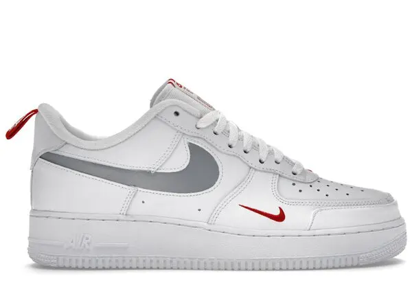 Nike Air Force 1 Low Reflective Swoosh - White/university Red/reflective Silver