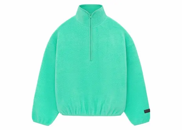 Fear Of God Essentials Polar Fleece Half Zip Mockneck - Mint Leaf