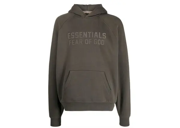 Fear Of God Essentials Raglan Hoodie - Gray Off Black