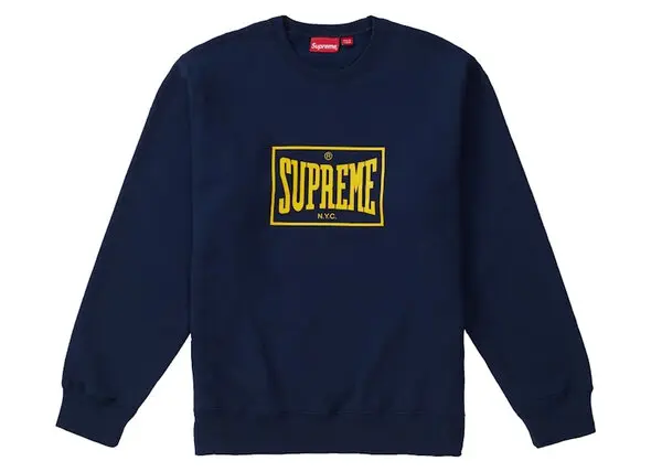 Supreme Warm Up Crewneck Sweatshirt - Navy Blue