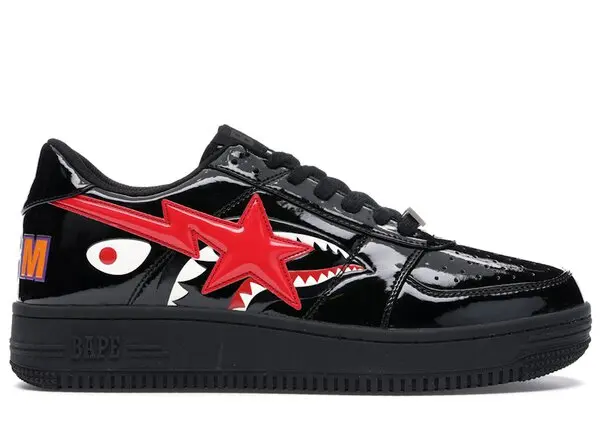 BAPE A Bathing Ape Bapesta Shark Sneakers - Black/red