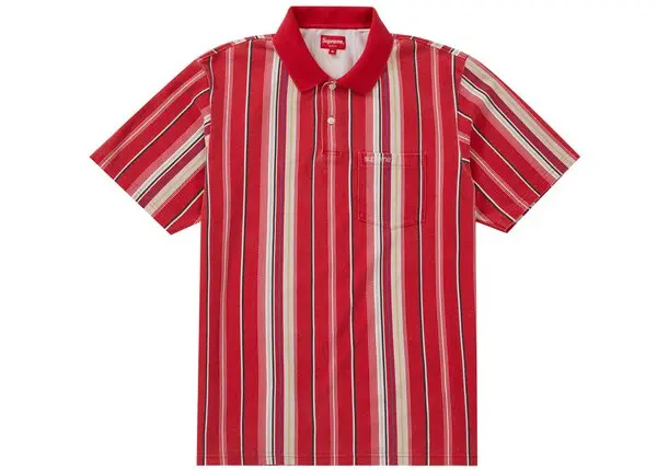 Supreme Vertical Stripe Polo - Red | Editorialist