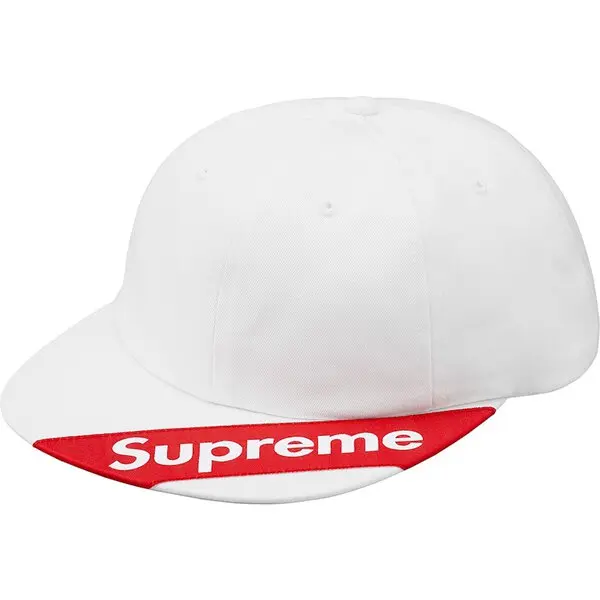 Supreme Visor Label 6-panel Cap - White