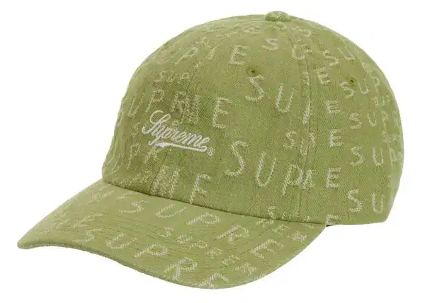 Supreme Warp Jacquard Logos Denim 6-Panel Cap Sage Editorialist