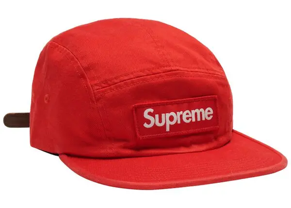Supreme Washed Chino Twill Camp Cap - Red