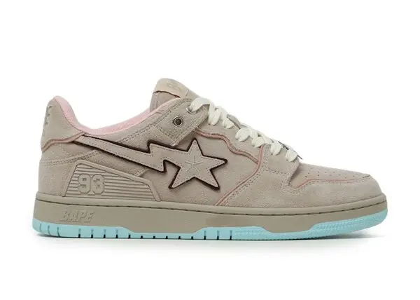 BAPE A Bathing Ape Sk8 Sta Bapy Sneakers - Sand Wash/pink/blue
