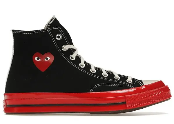 CONVERSE Chuck Taylor All Star 70 Hi Comme Des Garcons Play Midsole Sneakers - Black/red/egret