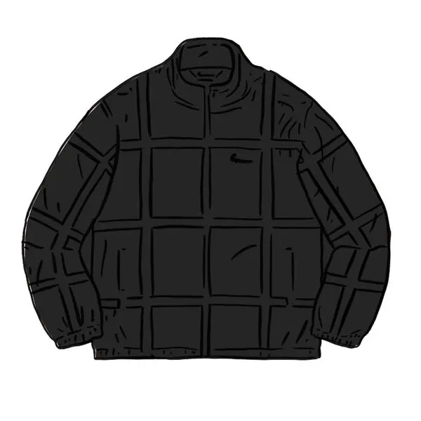 Supreme Grid Taping Velour Jacket - Black