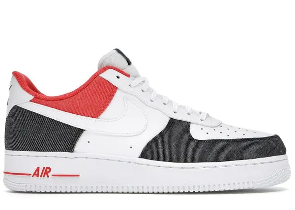 Nike Force 1 Low Usa Denim Sneakers - White/red/blue Denim