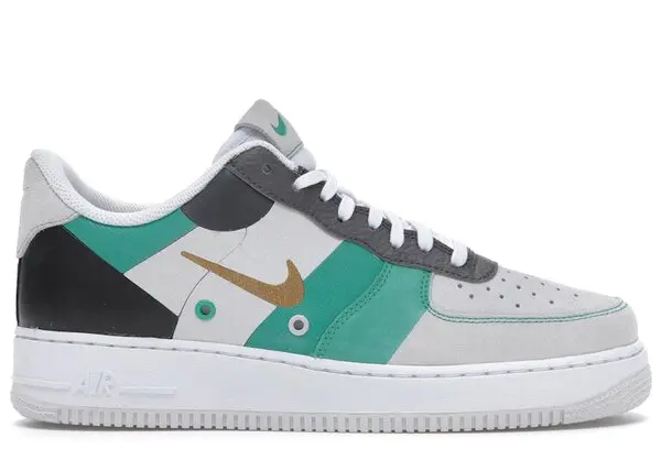 Nike Force 1 Low Green Sneaker - White/black/vast Grey