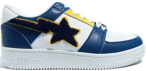 BAPE A Bathing Ape Sta Low Patchedin Sneakers - Navy Blue/white