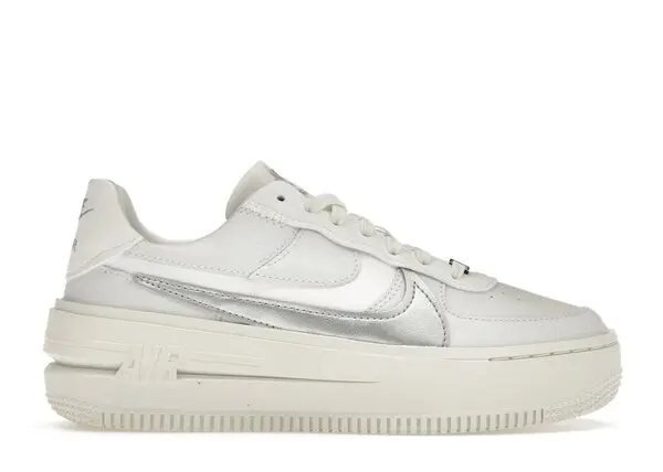 Nike Force 1 Plt.af.orm Metallic Sneakers - Summit White/sail/wolf Gray