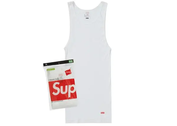 Supreme Hanes Tagless Tank Tops - White