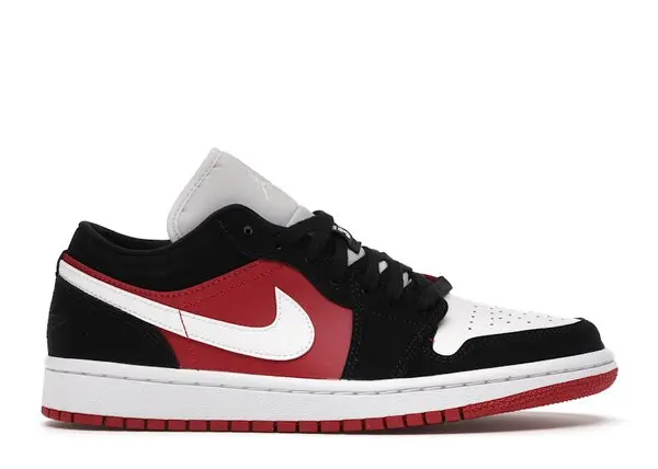 JORDAN 1 Low Sneakers - Black/white/gym Red