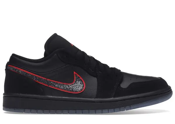 JORDAN 1 Low Sneakers - Black/red Orbit
