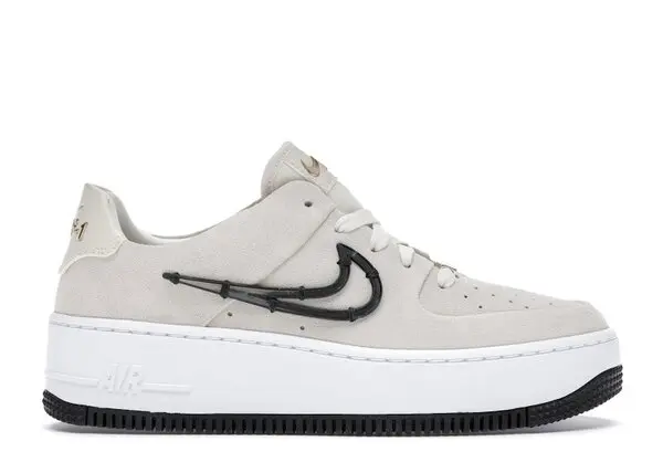 Nike Air Force 1 Sage Low Lx Sneakers - Light Cream/black/metallic Gold