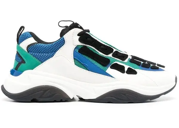 Amiri Bone Runner Sneakers - White/green/blue