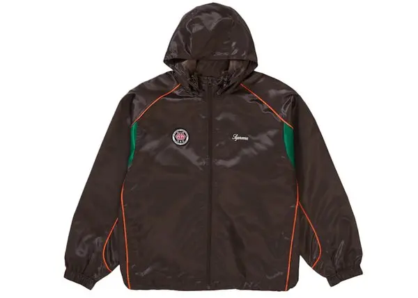 Supreme Satin Hooded Track Jacket - Brown