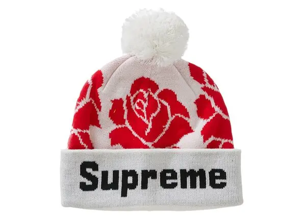 Supreme Rose Beanie - White