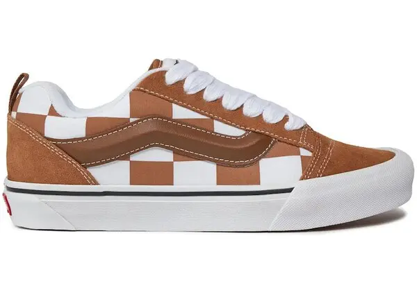 VANS Knu Skoolin Sneakers - Mega Check Brown/white