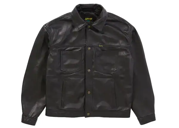 Supreme Schott Leather Work Jacket - Black | Editorialist