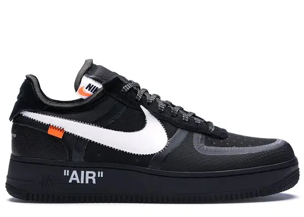 Nike Air Force 1 Low Off-white Sneakers - Black/white/cone