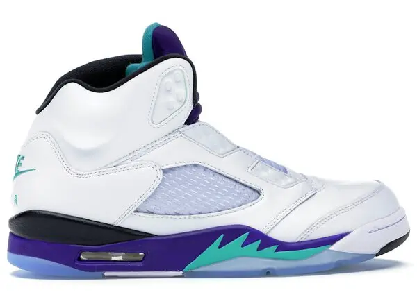 JORDAN 5 Retro - White/new Emerald/grape Ice