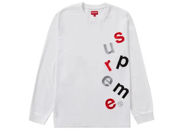 Supreme Scatter Logo Long Sleeve Top - White