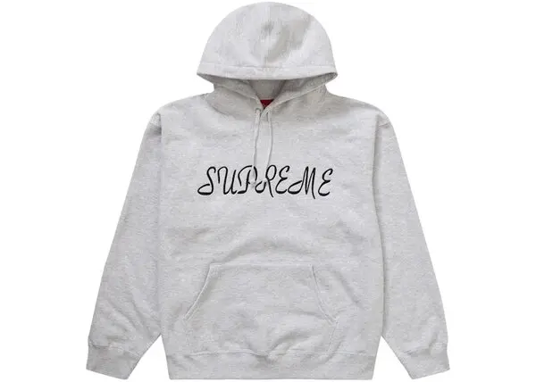 Supreme Script Hooded Sweatshirt - Ash Grey
