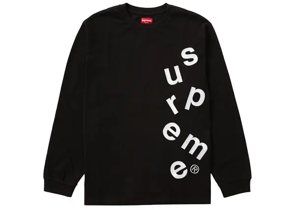 Supreme Scatter Logo Long Sleeve Top - Black