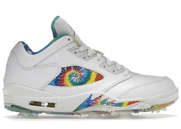 JORDAN 5 Retro Low Golf Tie Dye Sneakers - Summit White/deep Royal/indigo Fog