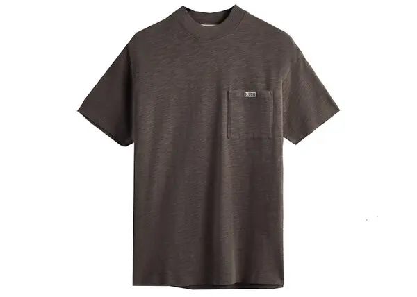 Kith Mock Neck Jfk Pocket Tee Shirt - Overcast