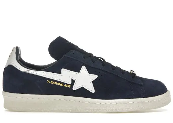 Adidas Campus 80s Bape Sneakers - Collegiate Navy Blue/cloud White/off White