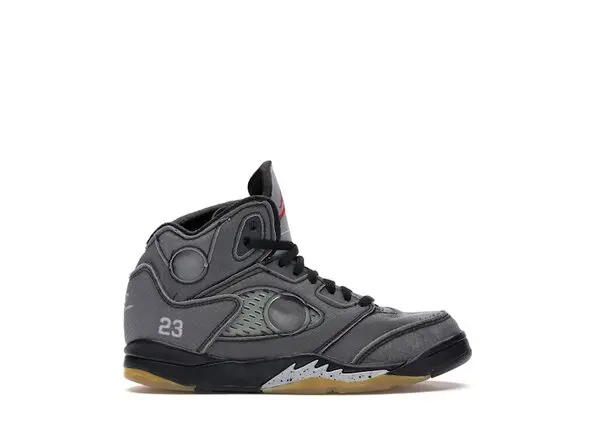 JORDAN 5 Retro Off-white Sneakers - Black/muslin/fire Red