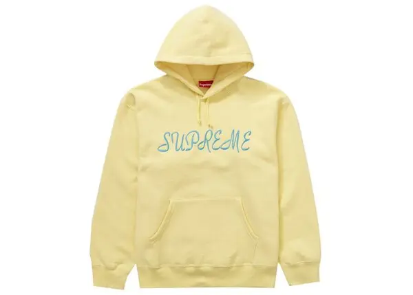 Supreme Script Hooded Sweatshirt - Light Yellow