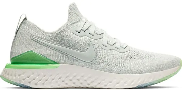Nike Epic React Flyknit 2 - Light Silver/lime Blast
