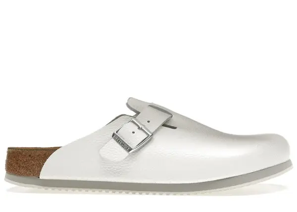 BIRKENSTOCK Boston Super Grip Leather Clogs - White