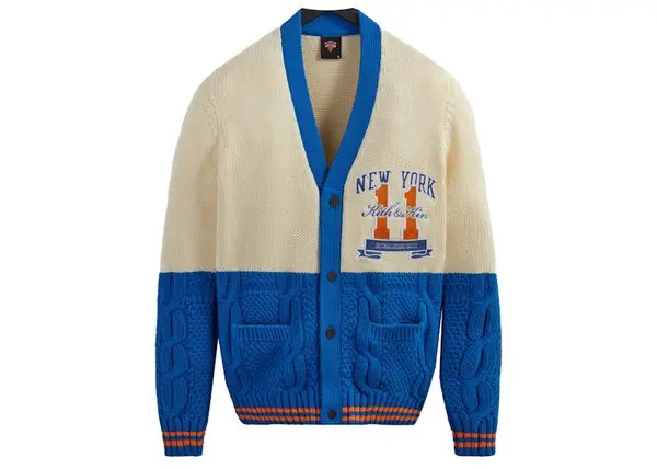 Kith New York Knicks Combo Stitch Cardigan - Sandrift
