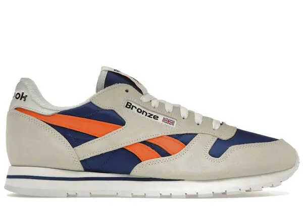 REEBOK Classic Leather Bronze 56k Sneakers - Chalk/classic Cobalt Blue/slam Orange